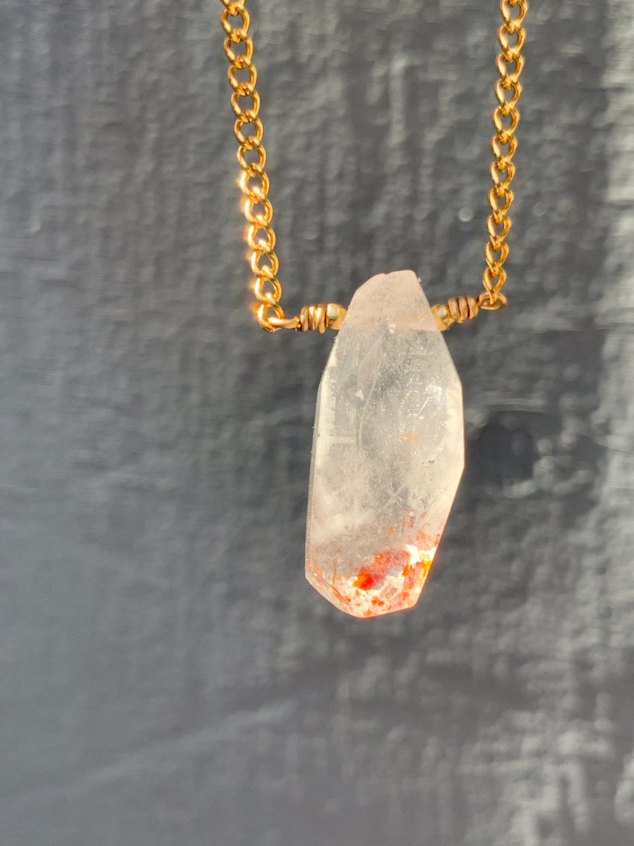 Vampire Quartz Pendant - 16” gold filled – Alicia Coral Jewels